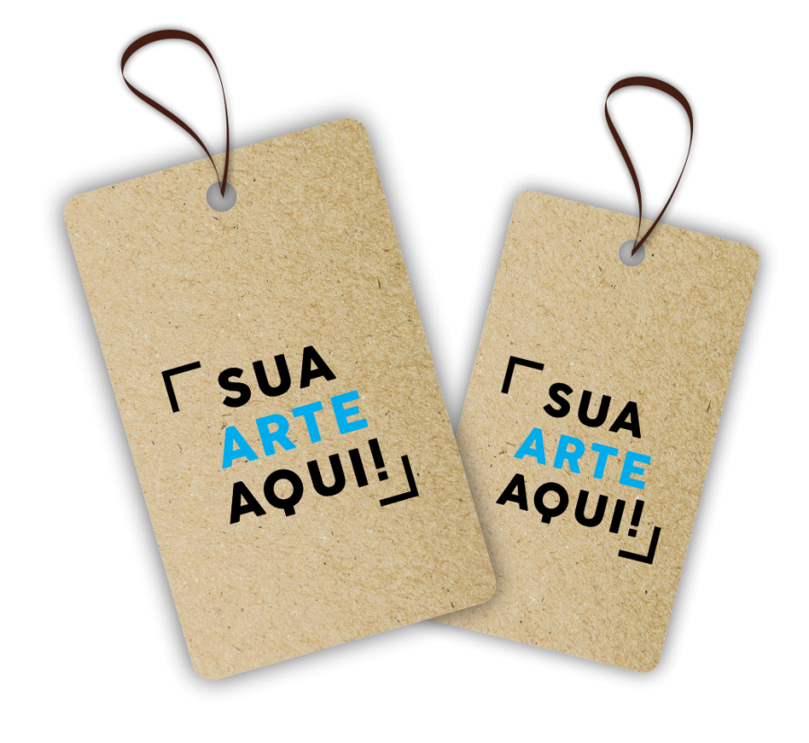 Tag retangular com furo ou sem furo impressão digital